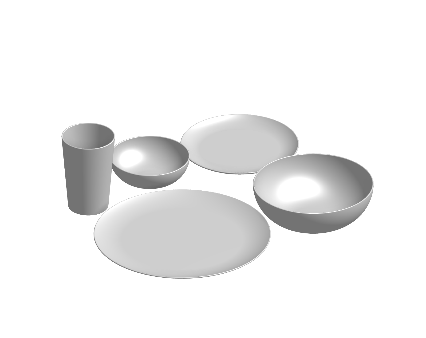 Dinnerware Set Complete with Cups Bowls and Plates by printtron_maker ...