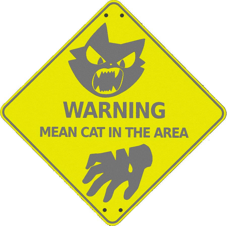 Cat warning sign by Petr Cach | Download free STL model | Printables.com