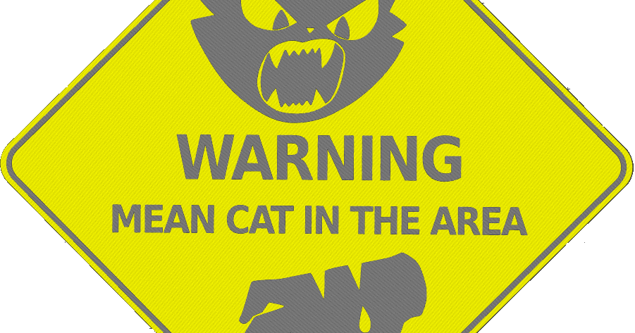 Cat warning sign by Petr Cach | Download free STL model | Printables.com
