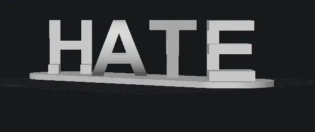 Love/Hate anamorphic text by Rhegium | Download free STL model ...