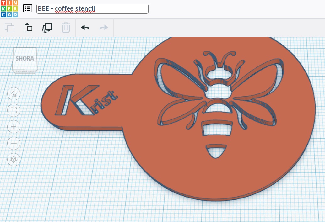 BEE - coffee stencil by Mgr. Pavel Krist | Download free STL model ...