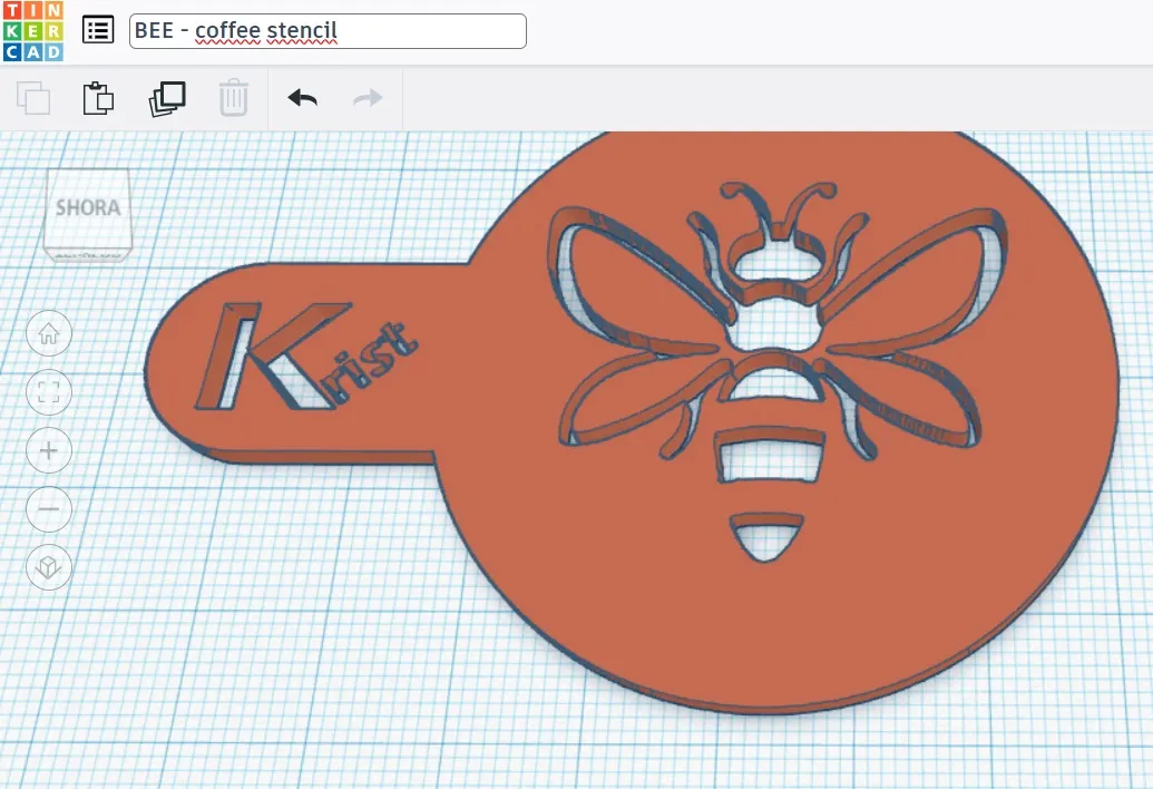 BEE - coffee stencil by Mgr. Pavel Krist | Download free STL model ...