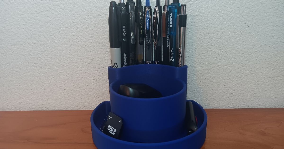 Circular Modern Desk Organizer by HexAxis3D | Download free STL model ...