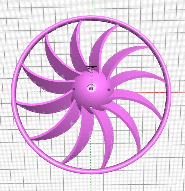 Sun ray pattern (multi blade horizontal propeller), self orientating ...