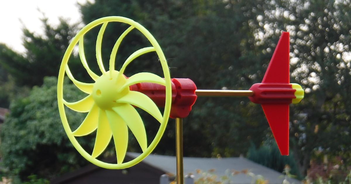 Sun ray pattern (multi blade horizontal propeller), self orientating ...