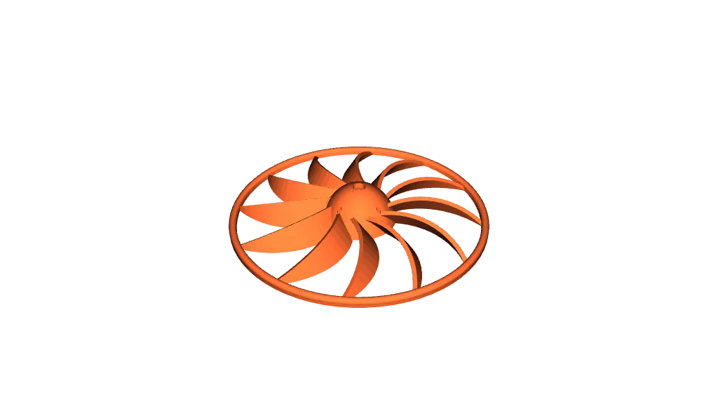 Sun ray pattern (multi blade horizontal propeller), self orientating ...