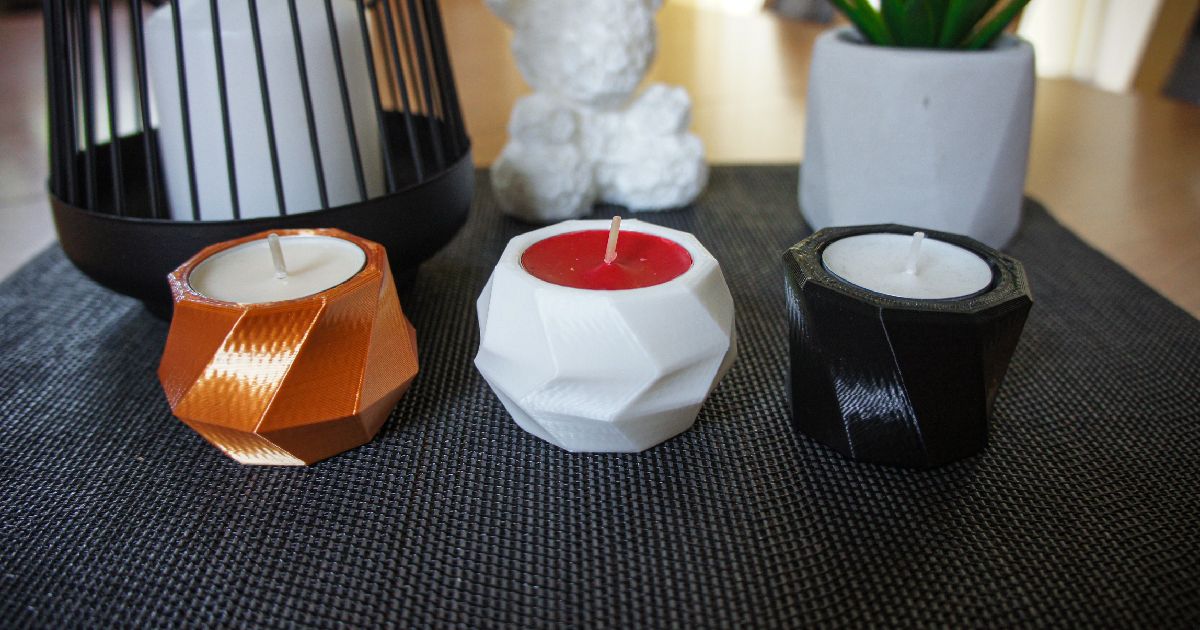 Low Poly Candle Holder by Lima | Download free STL model | Printables.com
