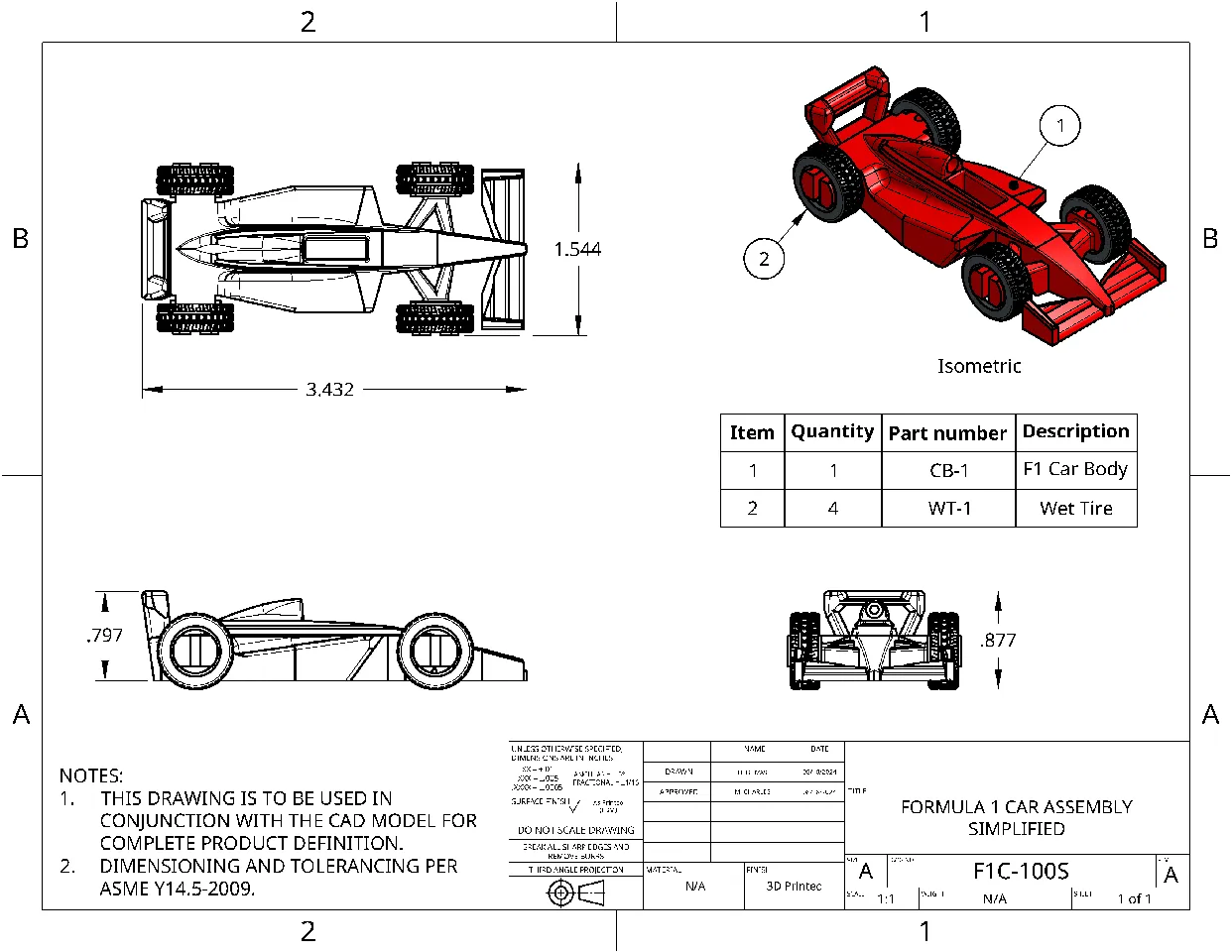 F1 Car (Simplified) by H. Olivas | Download free STL model | Printables.com