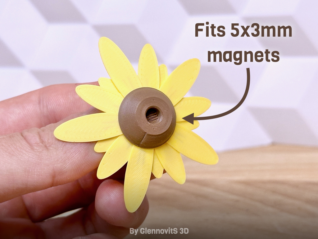 Flower Fridge Magnets (colorful plants in the kitchen) by GlennovitS 3D ...