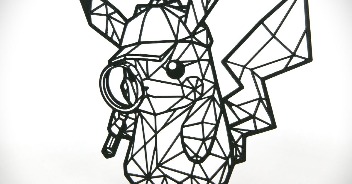 Geometric Low Poly Detective Pikachu by PhaseworksCA | Printables Store