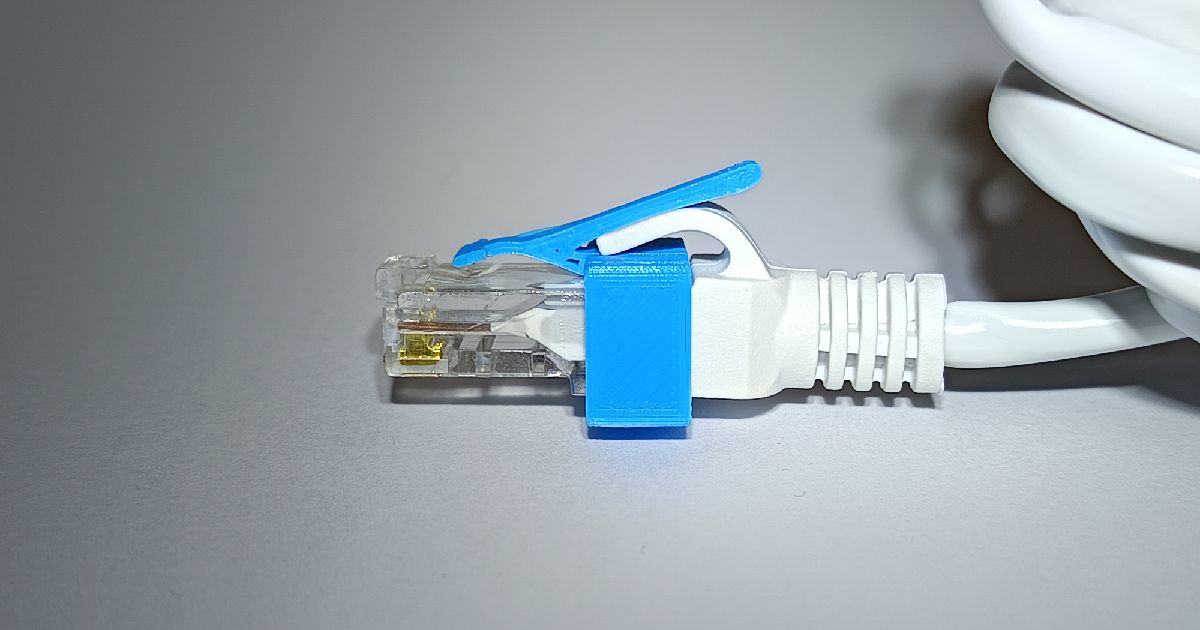 Ethernet LAN RJ45 cable plug locking clip repair by konradmb | Download ...