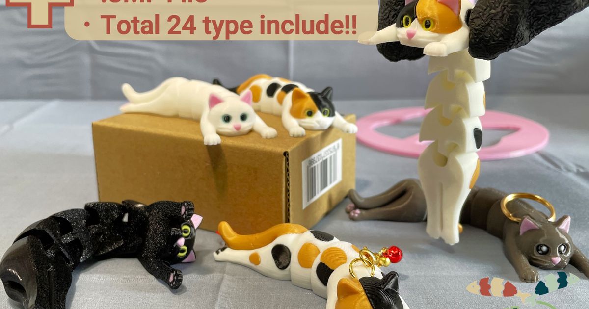 Flexi Holding Cat Combo Set (Print-in-place) by 3D_Flexseeds ...