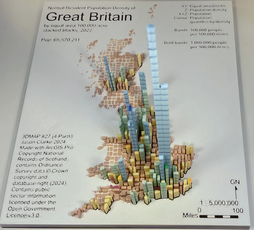 Great Britain 2022: Normal Resident Population Density Map by Jason ...