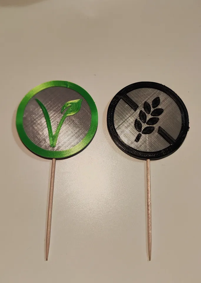 vegan & glutenfree signs (toothpick) by Walbat | Download free STL ...