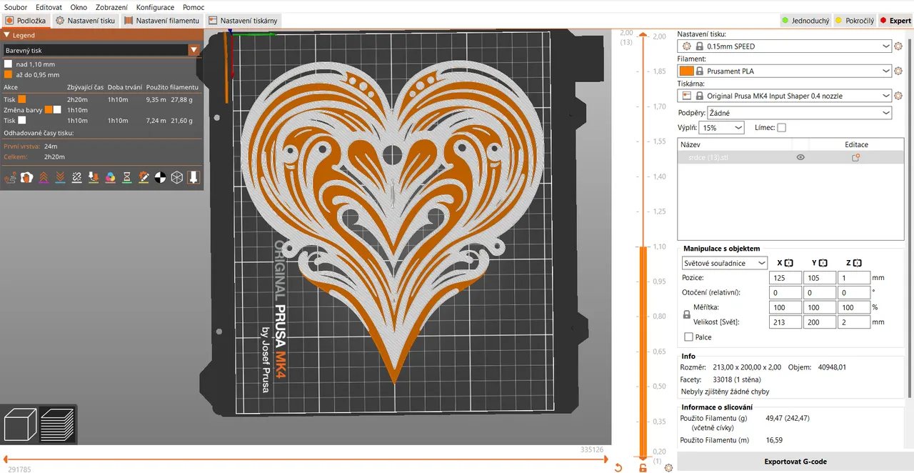 Four hearts 1 (two colours) by Nina Máčová | Download free STL model ...
