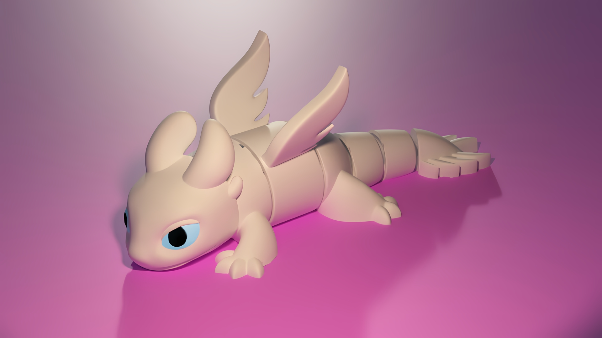 Articulated Dragon Light Fury Cute Flexi by PinkyWings | Download free ...