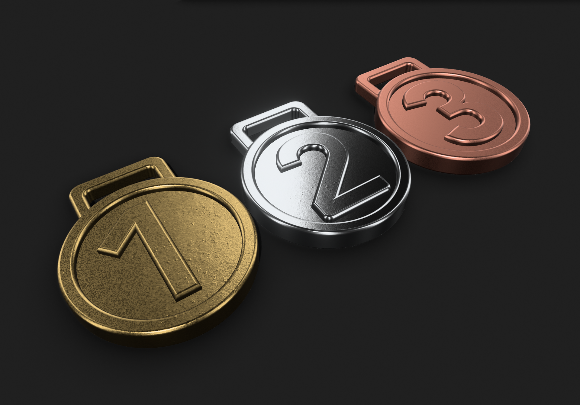 Gold Medals - 1st, 2nd & 3rd by Micah Rogers | Download free STL model ...