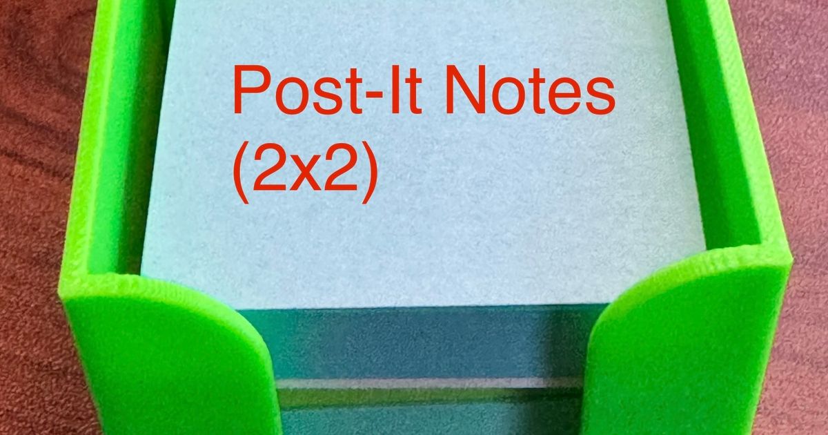 Post-IT holder for "Medium" POST-IT notes, 2x2 Post-It by 3dguy ...