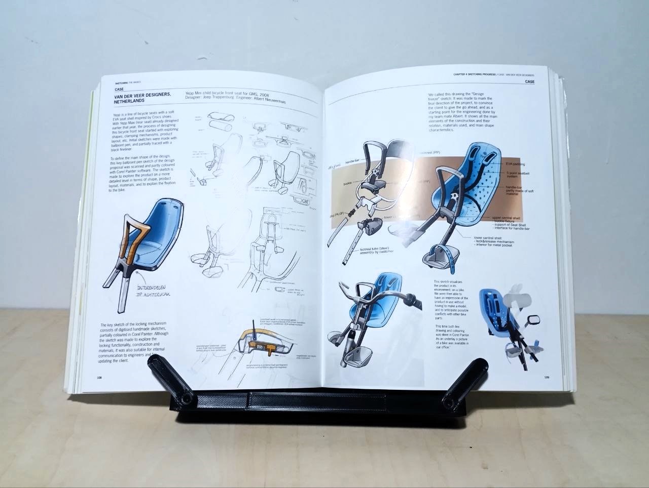 Sturdy Print-in-Place book stand with page holders V2 by davidlagog ...