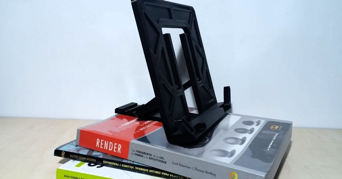 Sturdy Print-in-Place book stand with page holders V2 by davidlagog ...