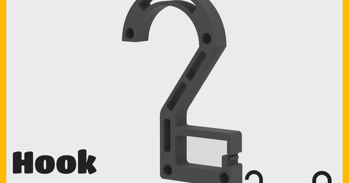 Strong Lockable Hook by xik | Download free STL model | Printables.com