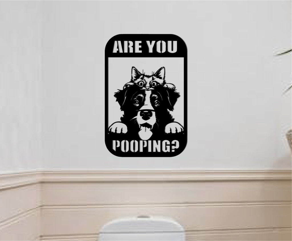 Are you pooping? Dog & Cat Bathroom Sign by DragoneyeJo | Download free ...
