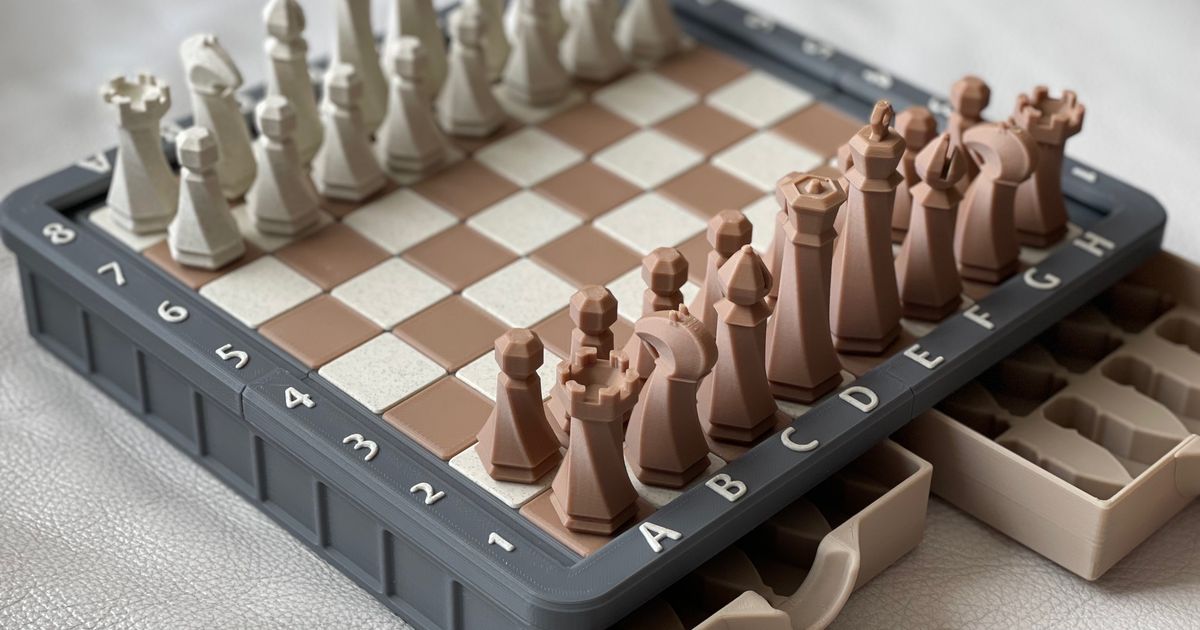 Magnetic Chessboard with Integrated Storage by vmLOGIC | Download free ...