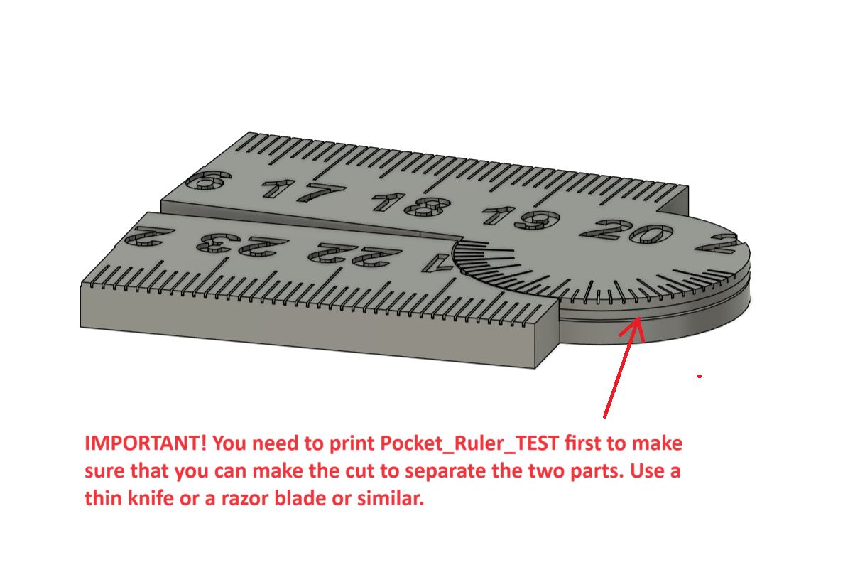 Pocket Ruler by gillis | Download free STL model | Printables.com