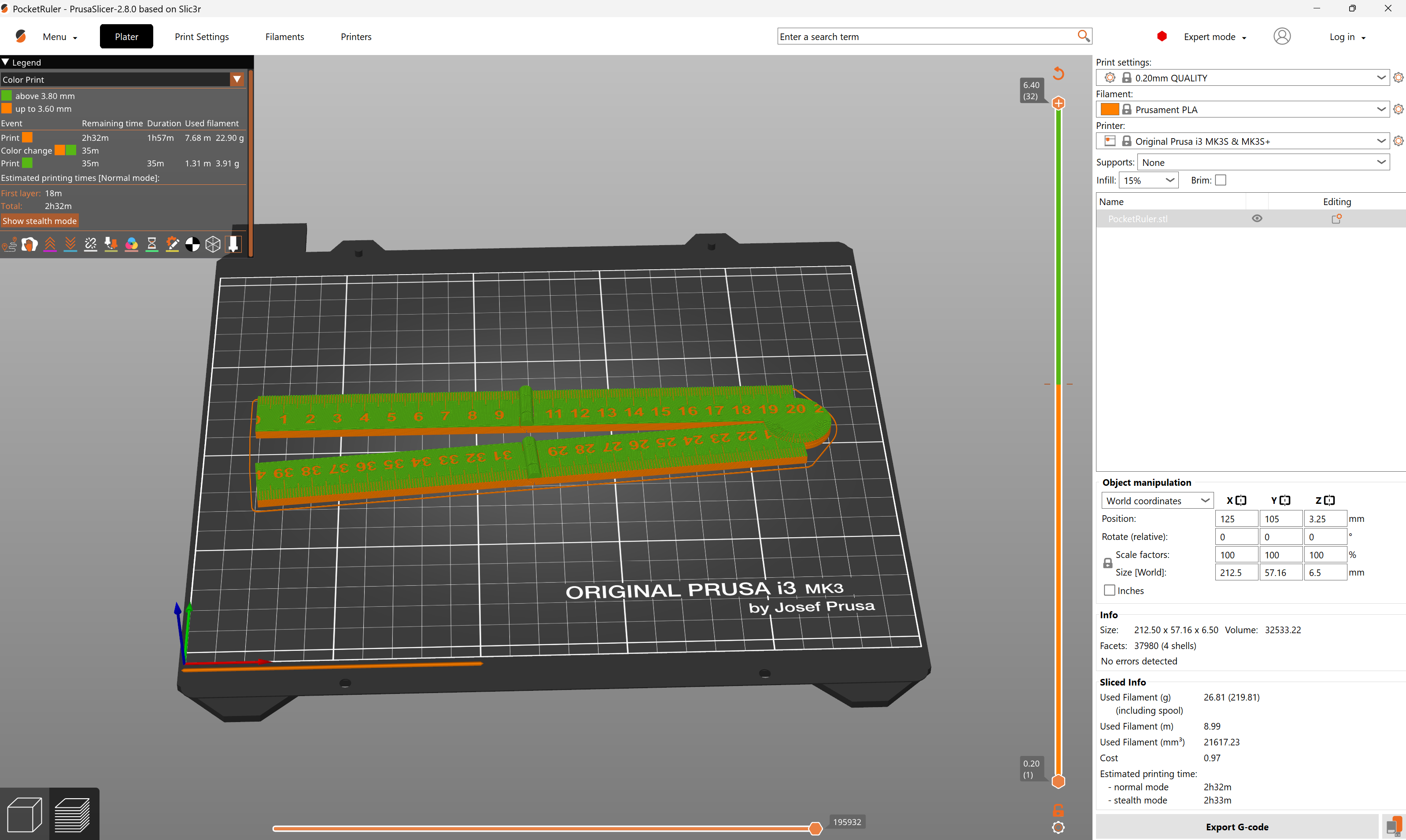 Pocket Ruler by gillis | Download free STL model | Printables.com