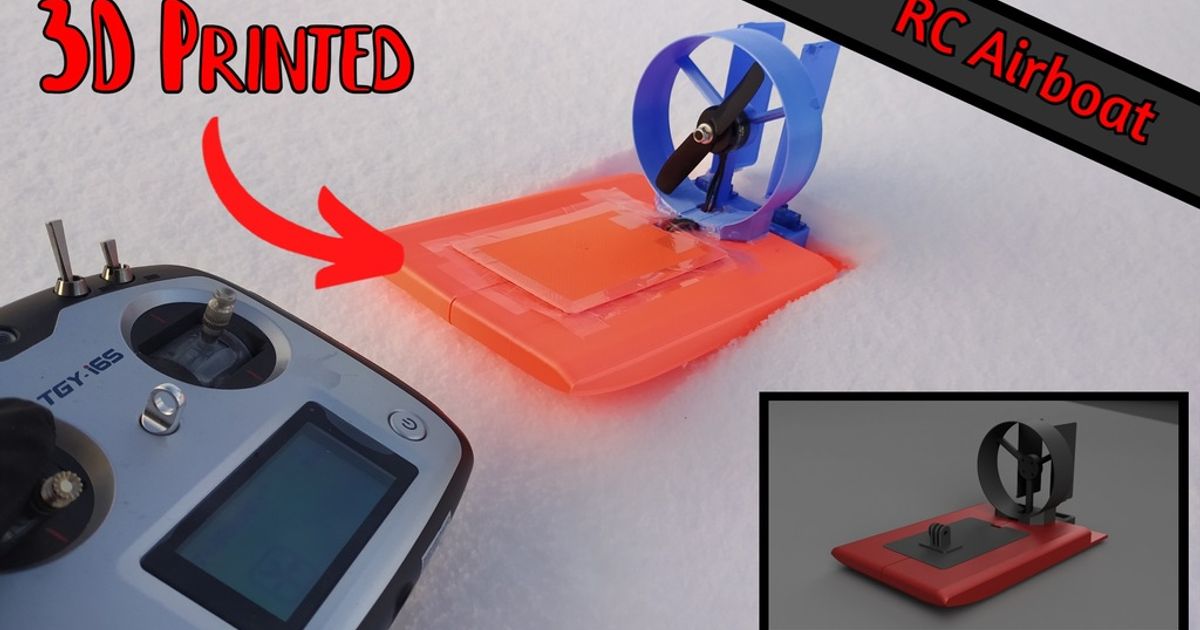 Open source 3D Printed RC Airboat (easy build) od autora 3Drcnc ...
