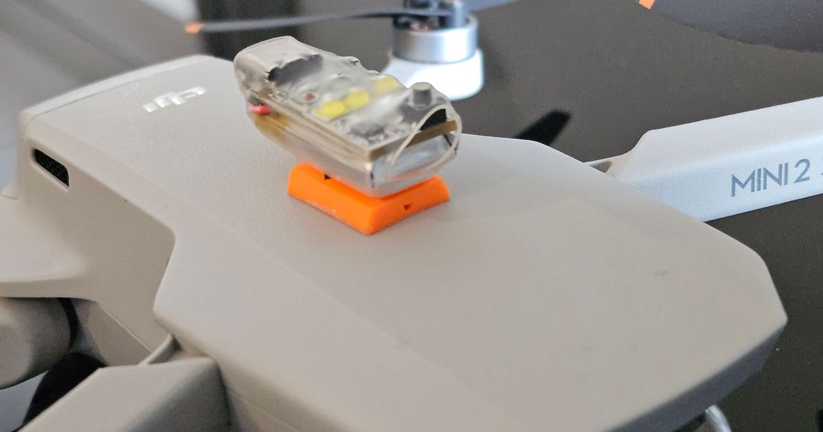 VIFLY/other strobe mount for DJI/other drones (under 1g for 250g drone laws) by Ben | Download ...