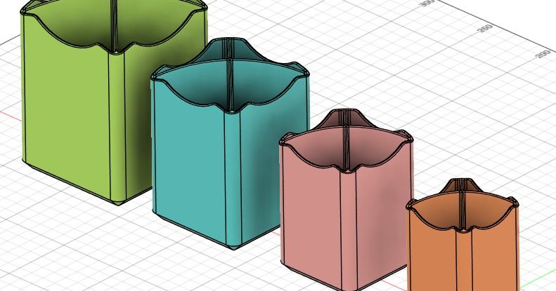 Simple Desk Containers - Square - Quad Divided by EngScott2076 ...