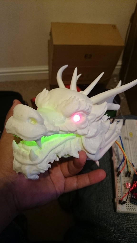 Dragon Head - With Glowing eyes and mouth by 3DCustomPrint | Download ...