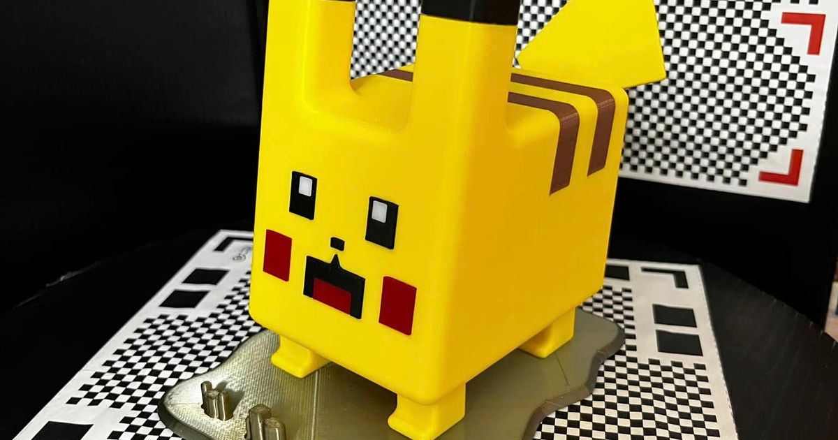 Pokemon Pikachu Coin Bank & Phone Holder by JsDon | Download free STL ...
