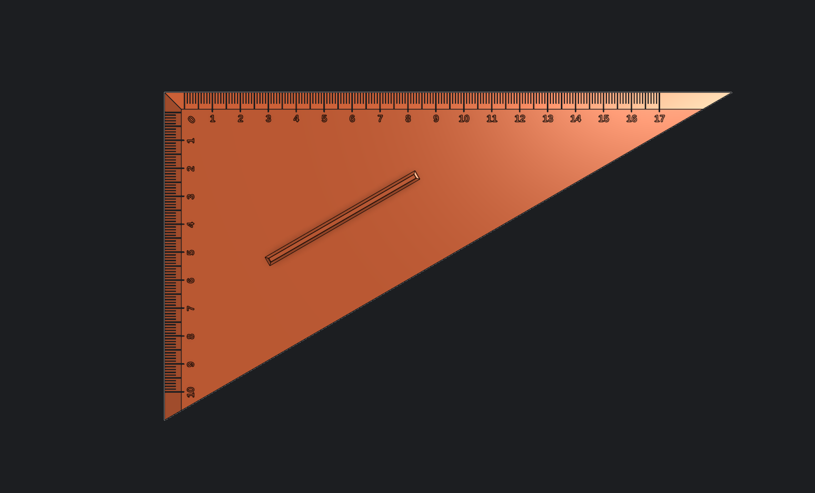 ownMade - Geometric Long Triangle Ruler by Rieva | Download free STL ...