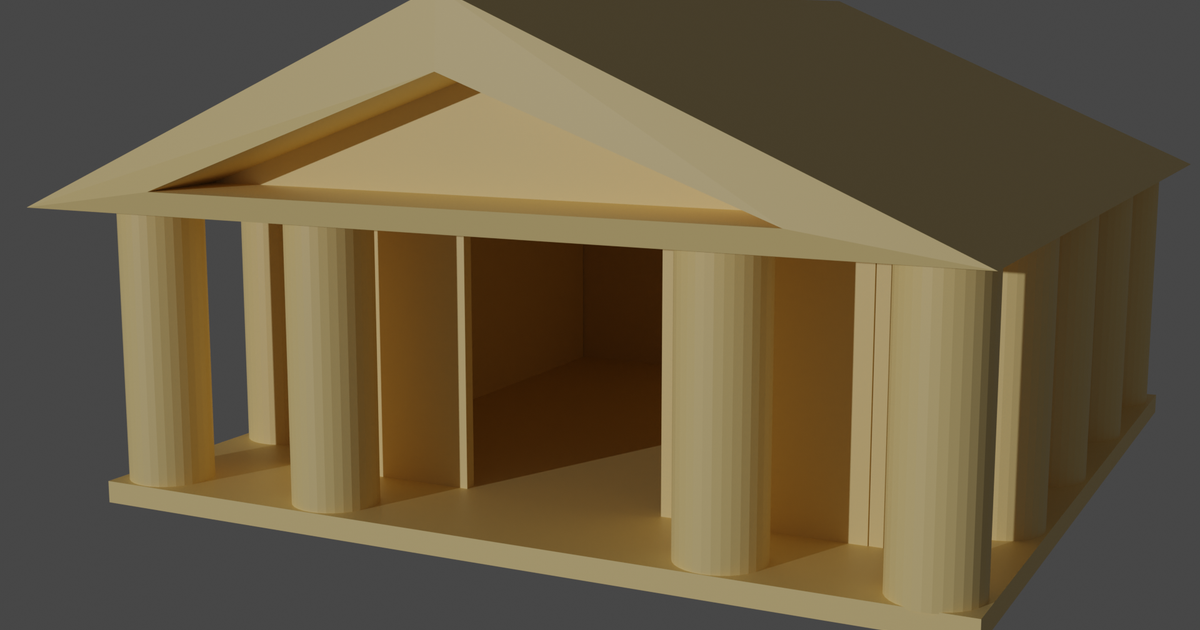 Greek-Style Temple by WetCementStudio Support | Download free STL model ...