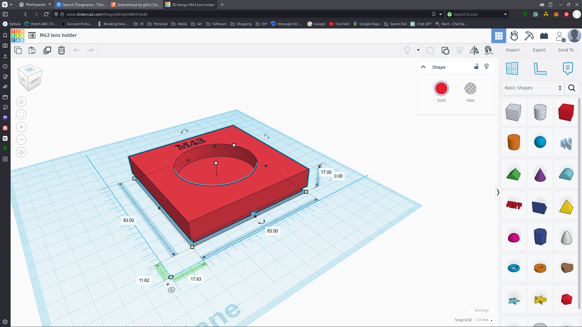 M43 Gridfinity holder by Halfhand | Download free STL model ...