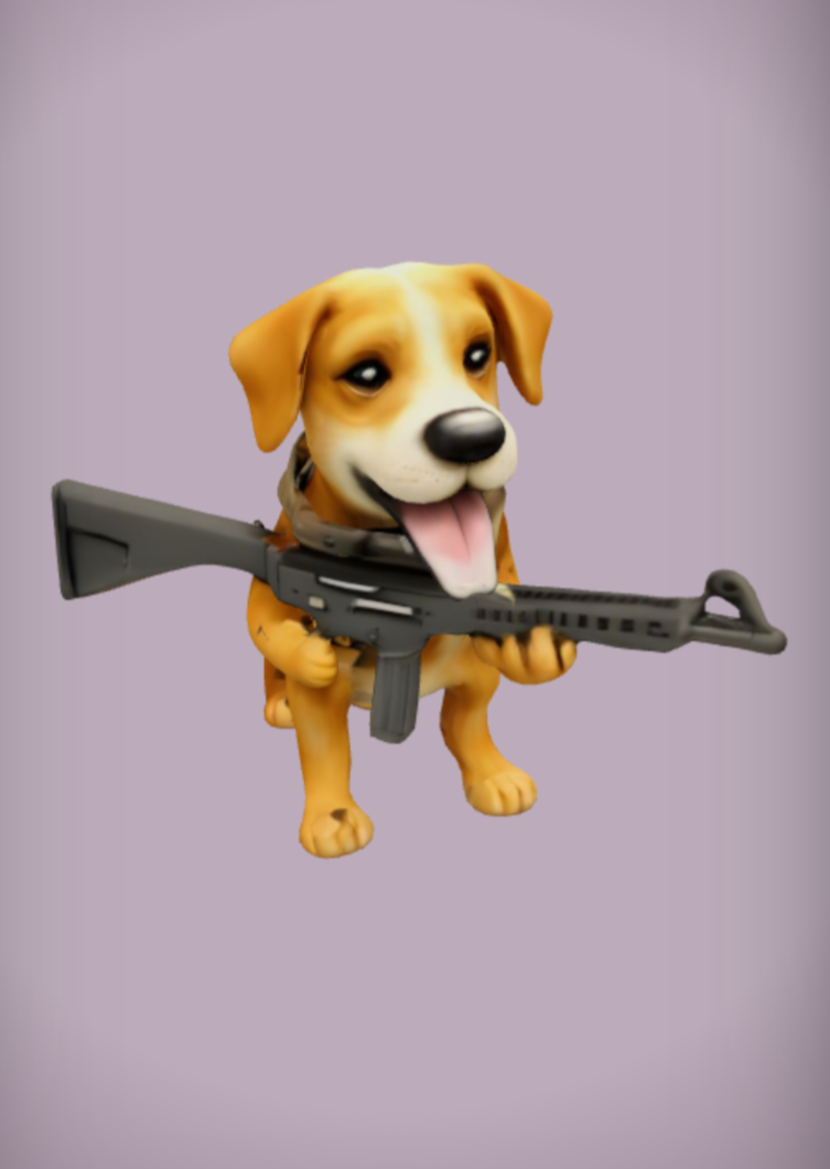 Dog with m4 by Diablo2haveskill | Download free STL model | Printables.com