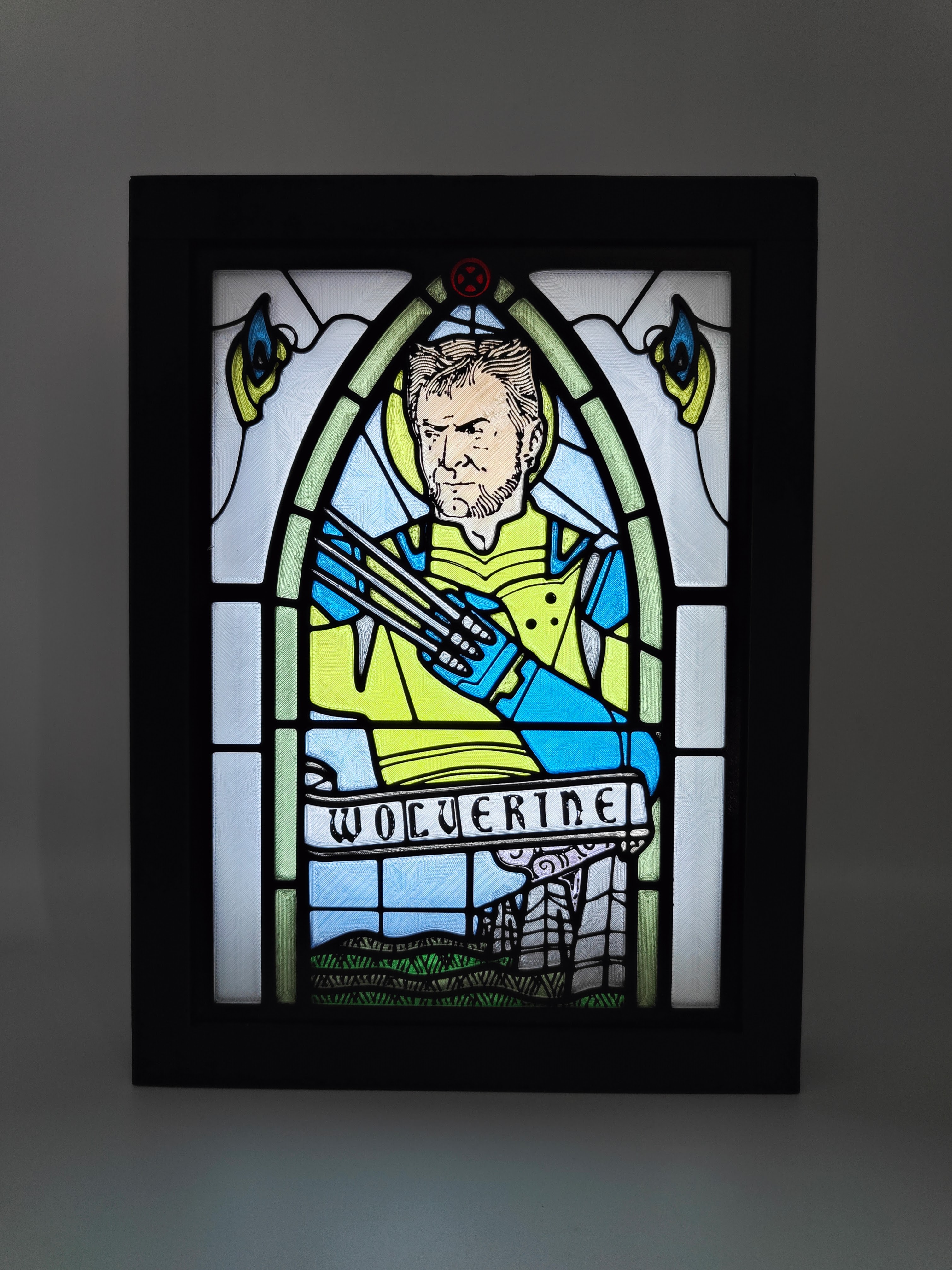 Wolverine Stained Glass Light Box by TheCraftyMaker | Download free STL ...