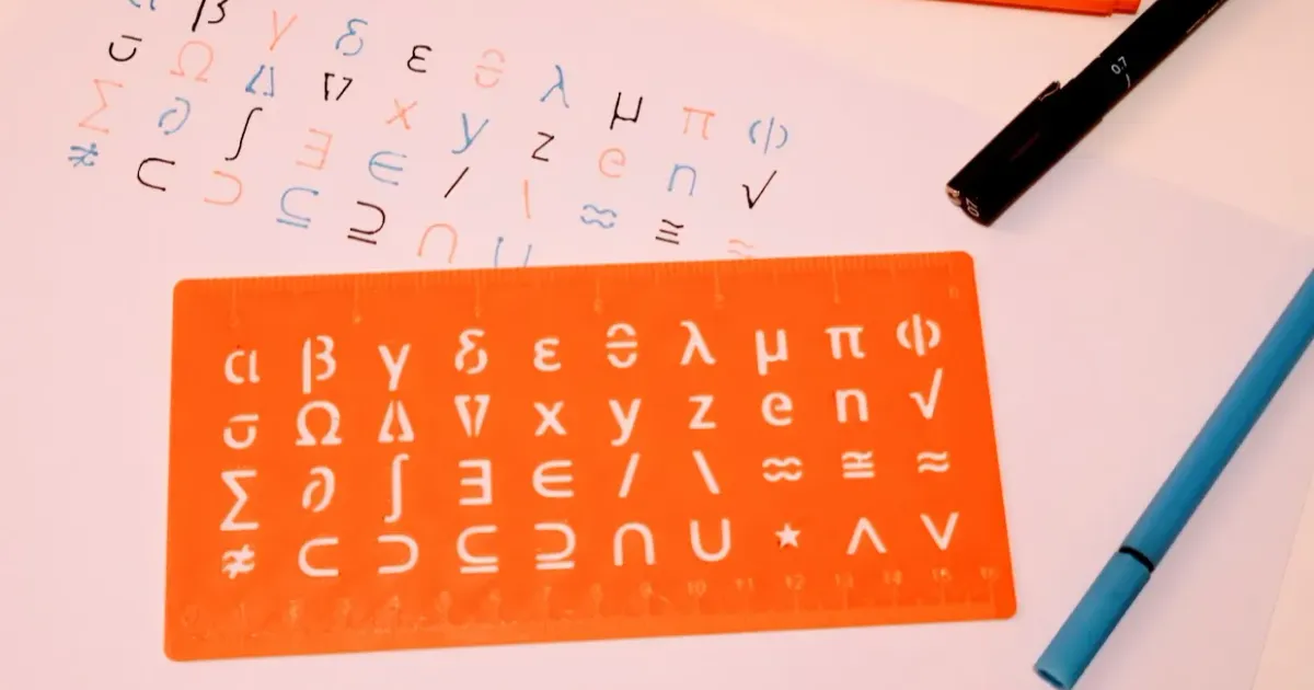 Ruler with stencil (Latin alphabet + Math) by BuildByte3D | Download ...