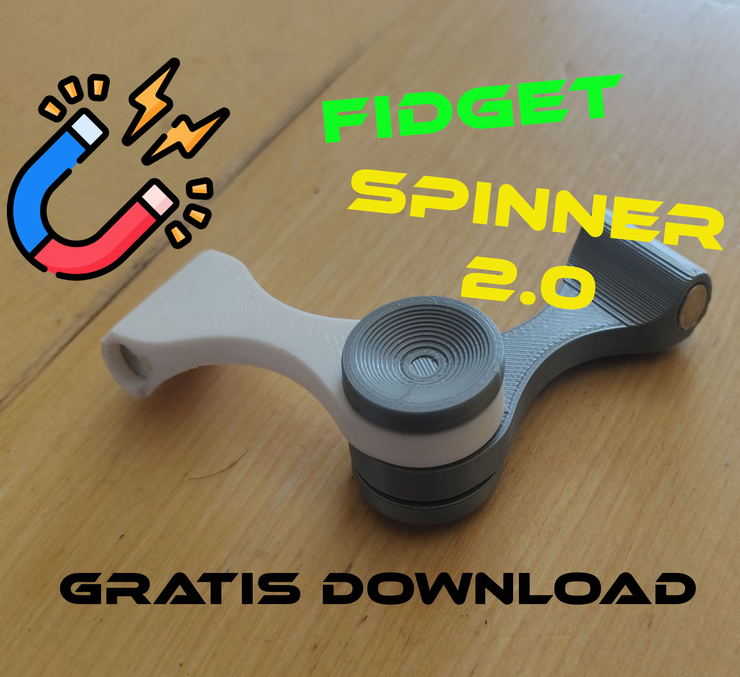 Fidget spinner 2.0 with magnets by Matthias | Download free STL model ...