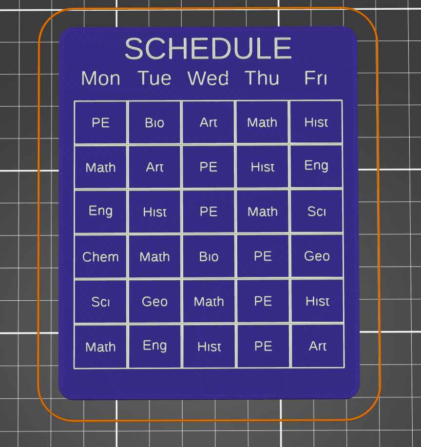 Parametric Customizable Schedule Board by Hago Mis Muebles | Download ...