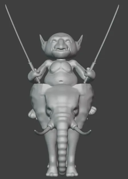 Goblin Riding Elephant by Jaxon Zwart | Download free STL model ...