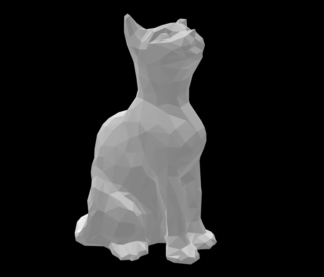Low Poly Cat Sitting by Roman Parrott | Download free STL model ...