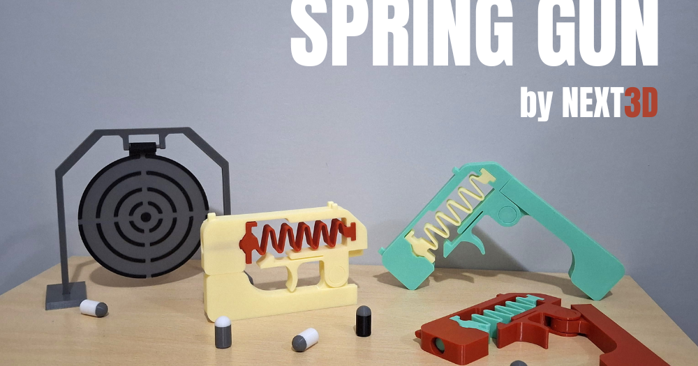 Foldable Spring Gun - Shoots fake bullets by Next3D | Download free STL ...