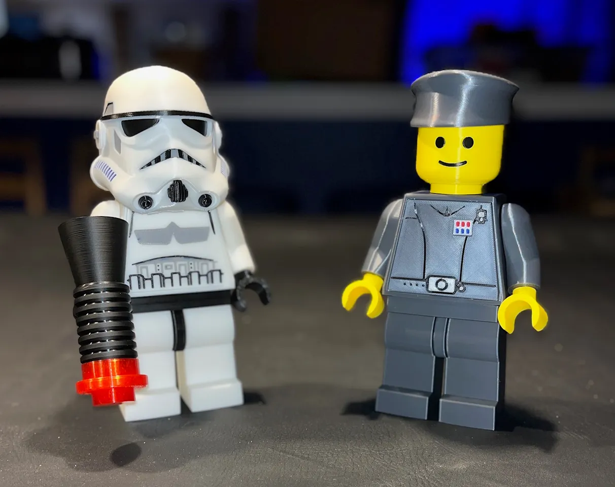 Mega-Sized Lego-like Star Wars Stormtrooper & Captain Mini-Figures (5:1 ...