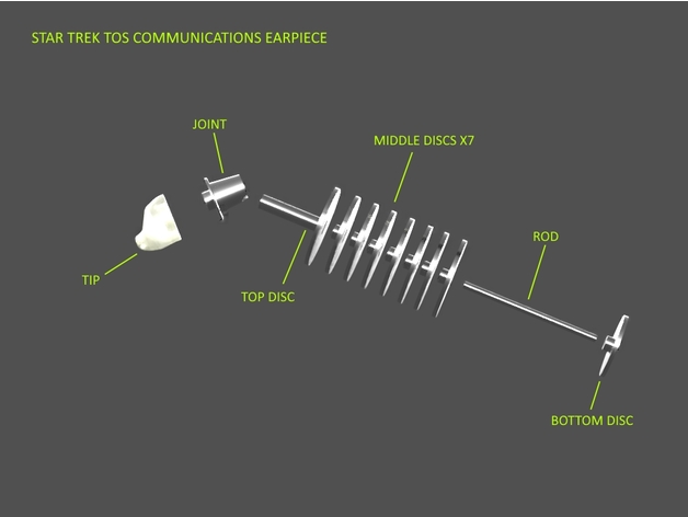 Star Trek TOS Comms Earpiece by 𝗨𝗻𝗶𝗺𝗮𝘁𝗿𝗶𝘅𝗥𝗲𝗱🪐🌠 | Download free STL ...