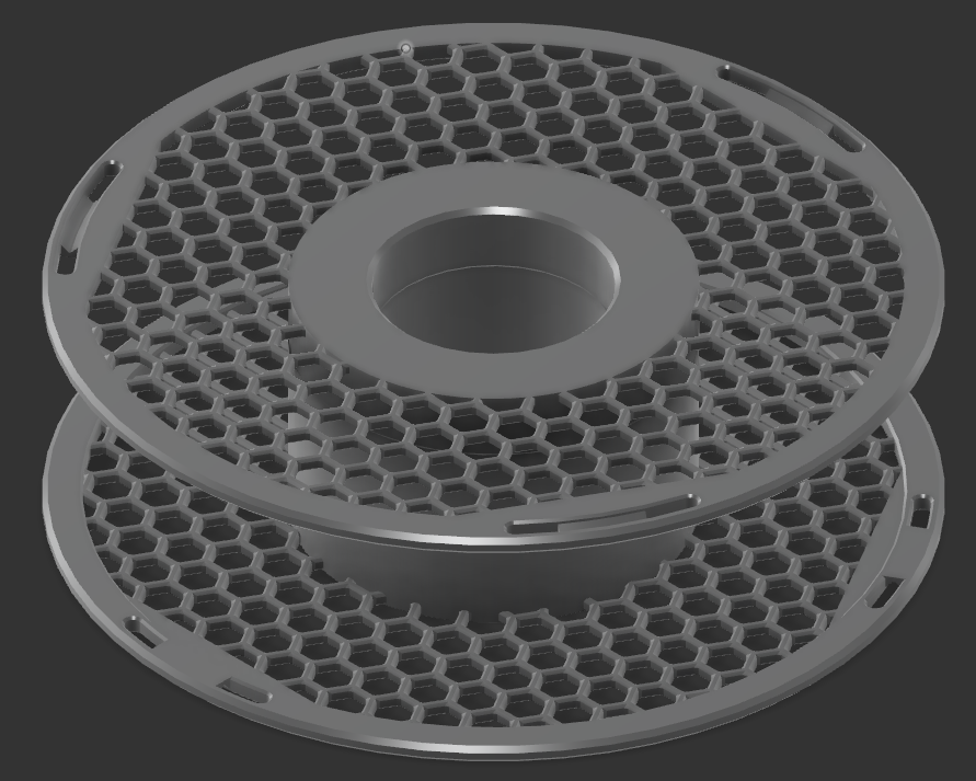 Parametric reusable filament master spool (adjusted to fit eSun ...