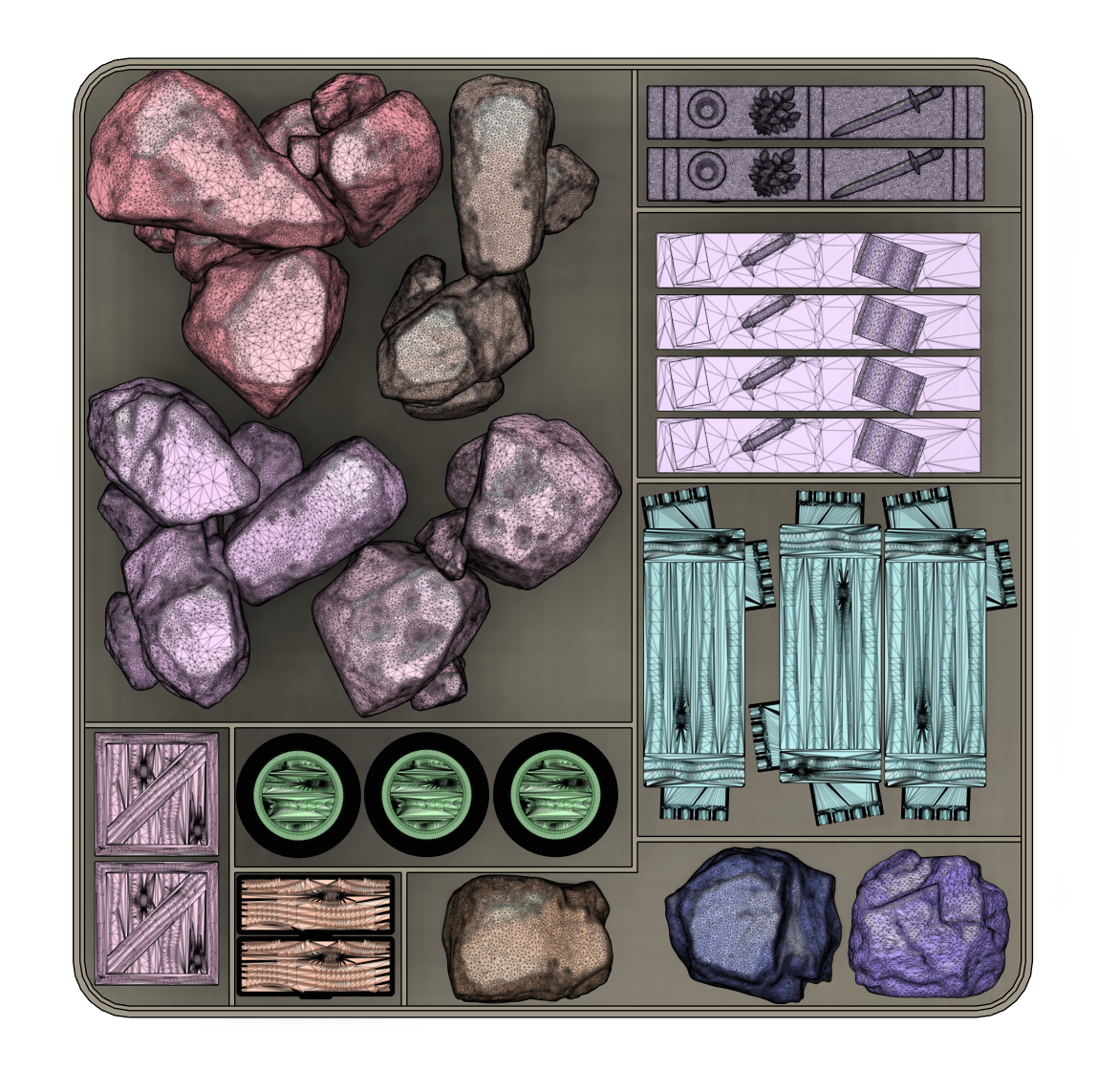 Gloomhaven 3D Printed Terrain Stackable Storage by notafish | Download ...