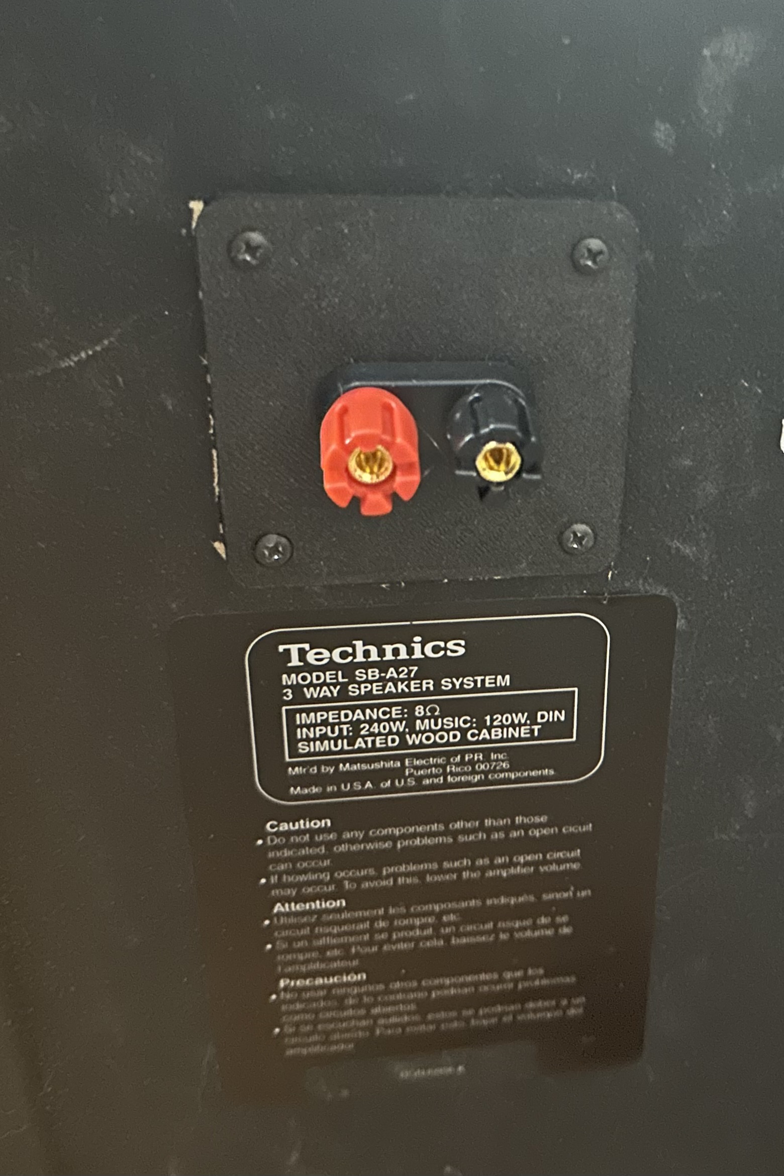 Banana Plug terminal mod for Technics 12 inch floor speakers od autora ...